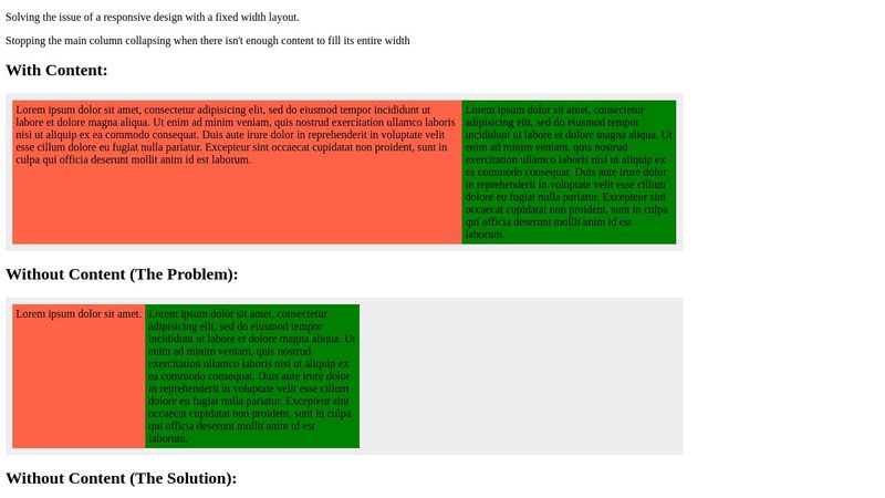 Responsive layout with Fixed width Sidebar