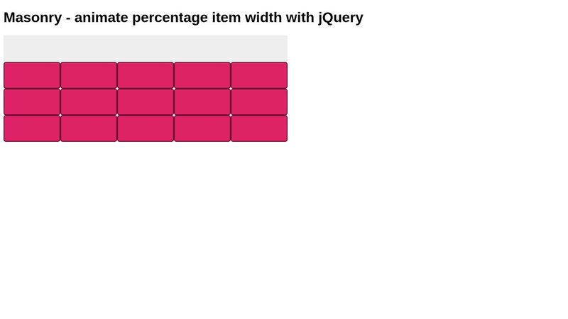Masonry - animate percentage item width with jQuery