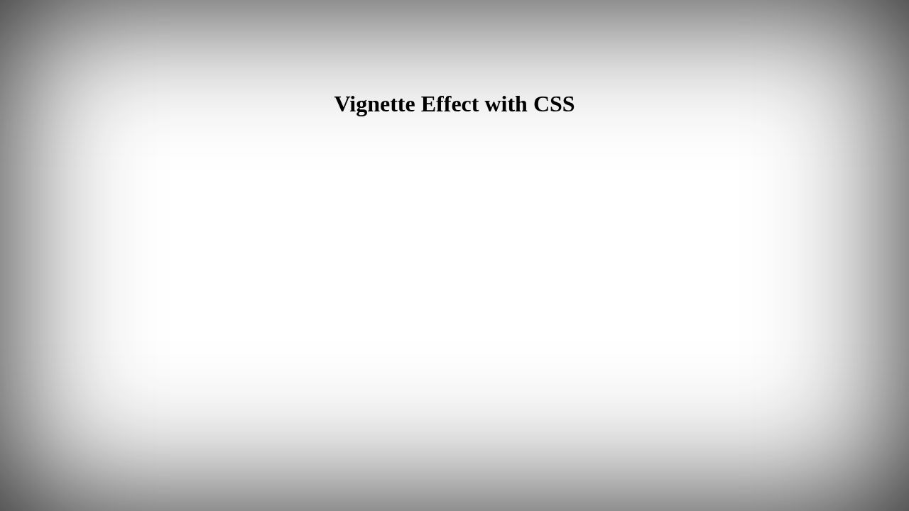 Vignette Effect Css