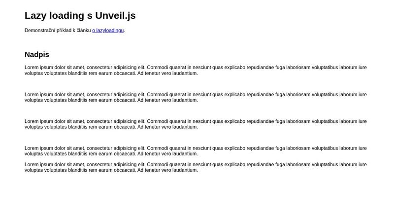 Lazy loading with Unveil.js