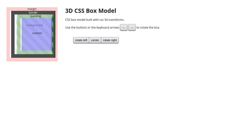 3D CSS Box Model