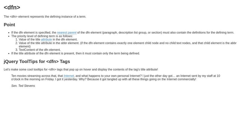 jQuery ToolTips for Tags