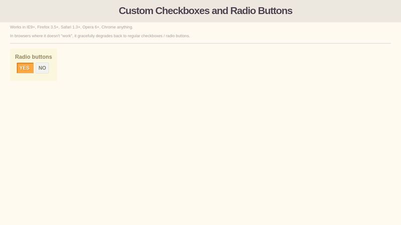 Custom Checkboxes and Radio Buttons