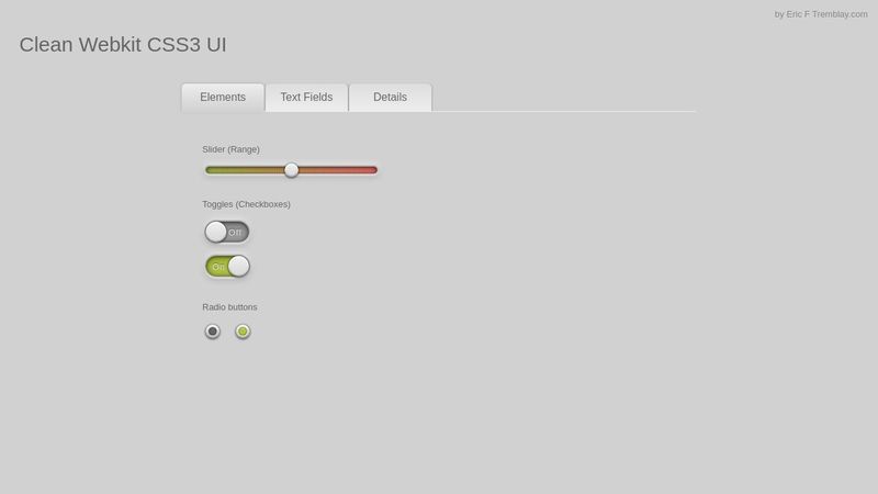 Clean Webkit CSS3 UI