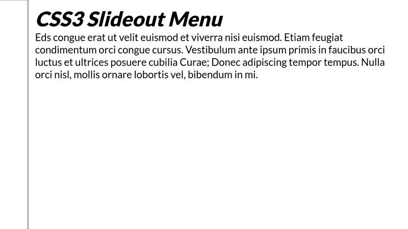 CSS3 Slideout Menu