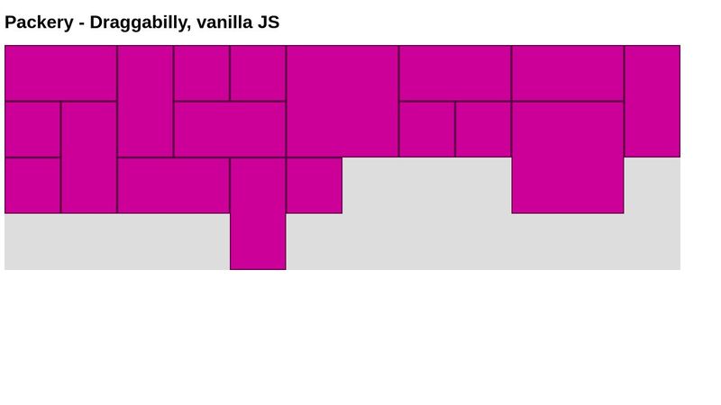 Packery - Draggabilly, vanilla JS