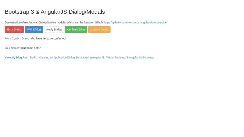 AngularJS BootStrap 3 Modal Dialogs