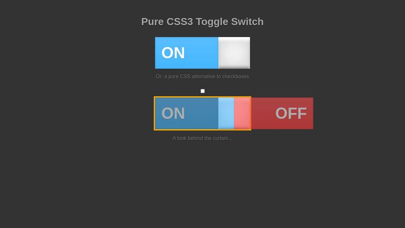 Pure CSS3 Toggle Switch