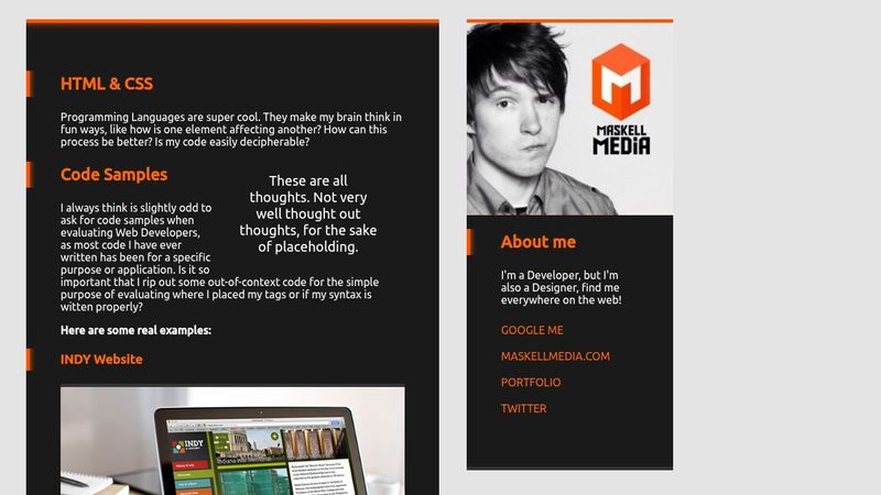 Web Design Code Example