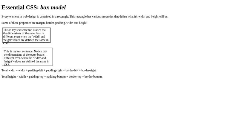 Essential CSS: box model