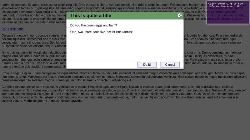 Simple Modal Dialog Box