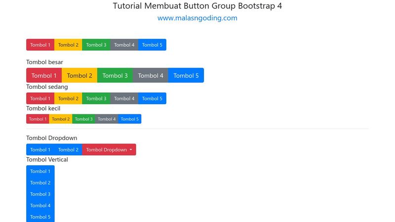 Tutorial group button bootstrap 4
