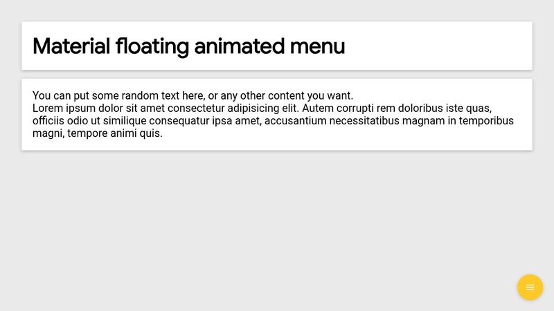 Material Floating Menu