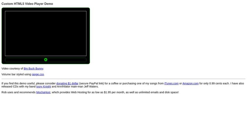 HTML5 Video Player with Custom Controls
