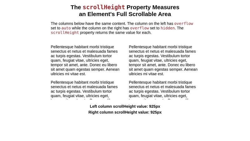 scrollHeight Measures an Element's Full Scrollable Area