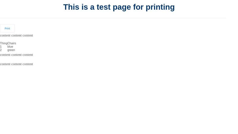 Table Print Only - JavaScript / HTML