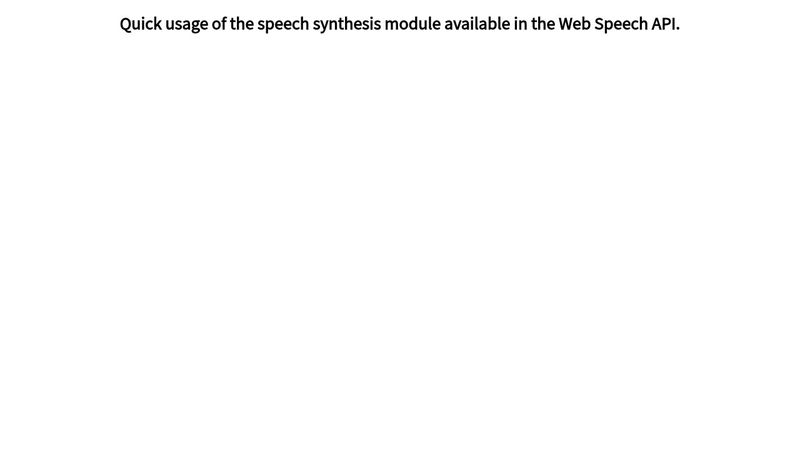 Web speech API: speech synthesis