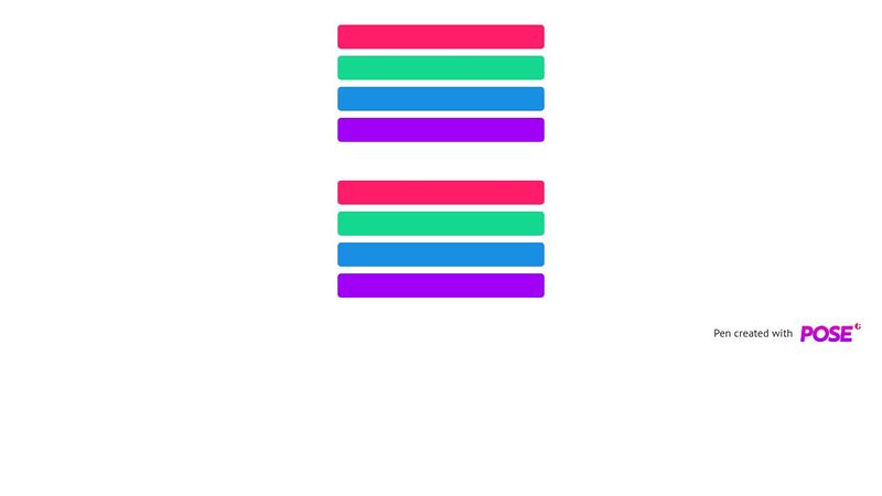 Bug example: React Pose, FLIP-reordering with custom transition