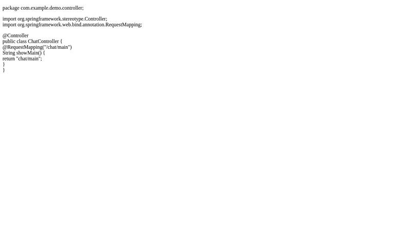 2018 05 13 1 Src Main Java Ntroller Chatcontroller Java