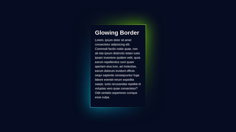 CSS Glowing Gradient Border Effects