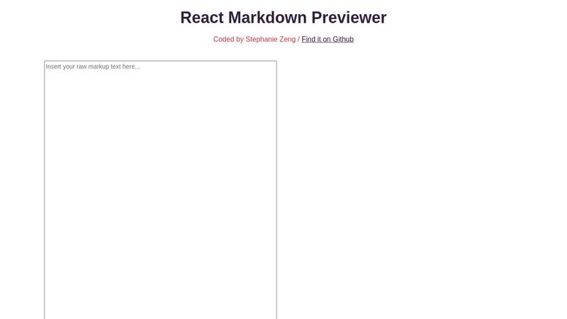 React Markdown Previewer - Free Code Camp