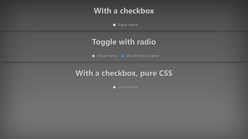 Show and hide form fields with JS and CSS