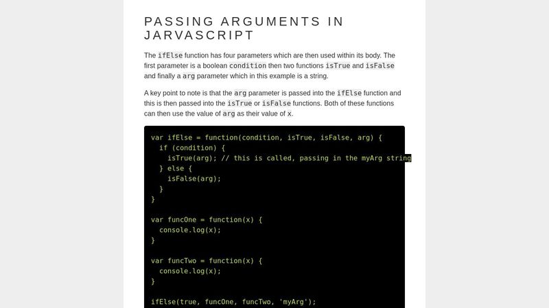 CodePen - Passing Arguments in Jarvascript