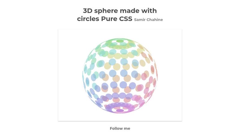 3D sphere made with circles Pure CSS