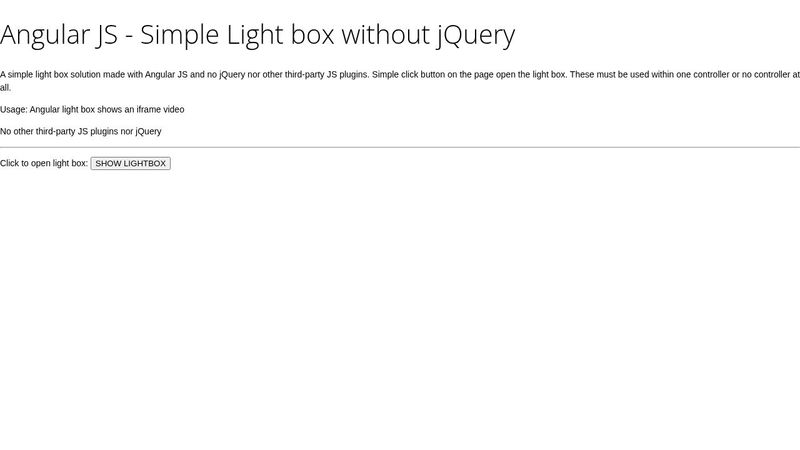 Angular JS Simple Light Box