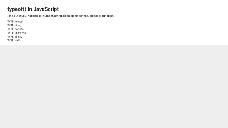 JavaScript - GET typeof variable