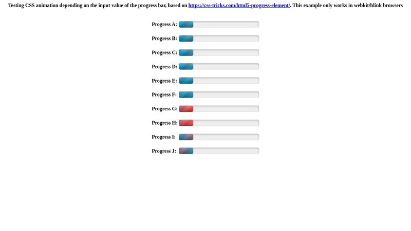 CSS Progress bar animations based on value