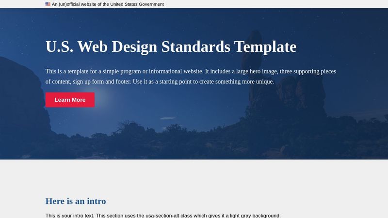 A Template Based On The U.S. Web Design Standards