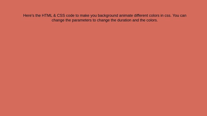 Background Color Animation CSS