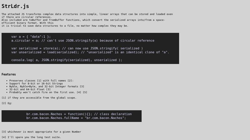 Serialize Unserialize JS Object