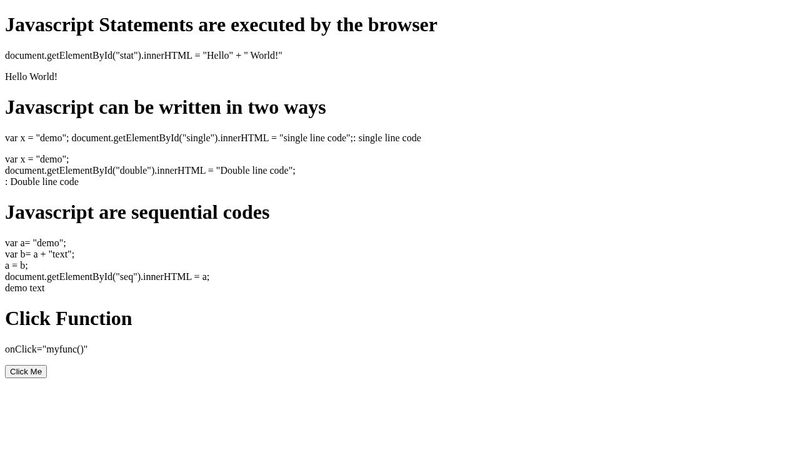 JavaScript Statements