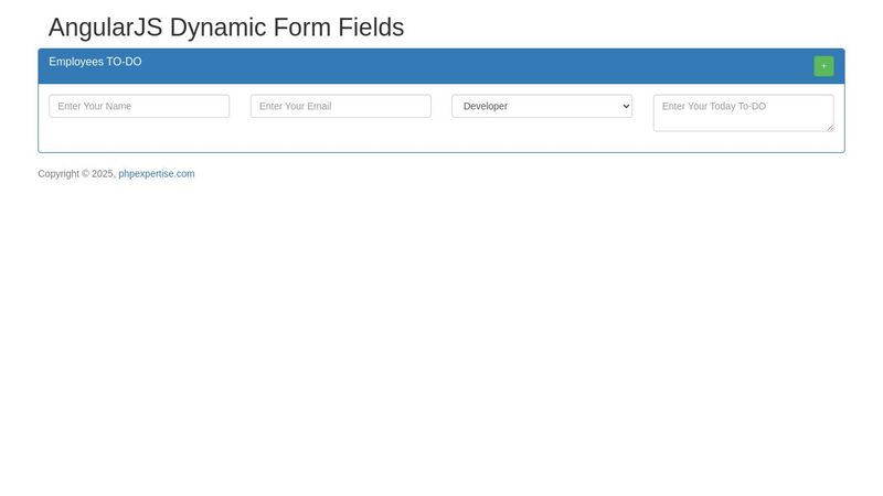 AngularJS Dynamic Form Fields