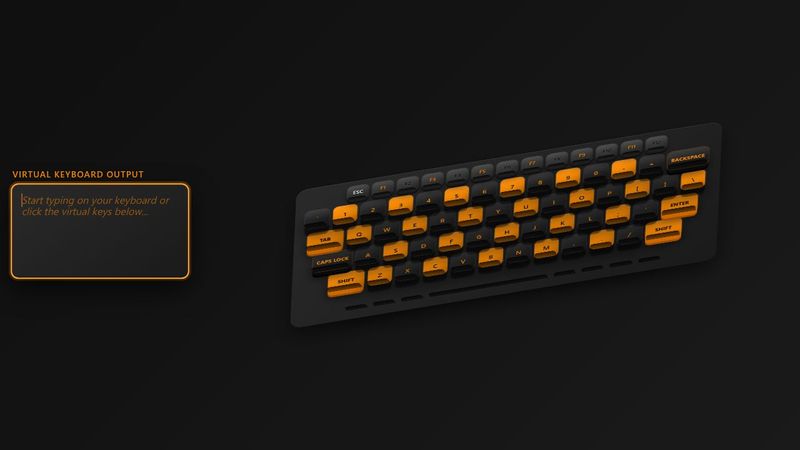 3D Virtual Keyboard with Real-time Sync | Interactive Orange & Black ...