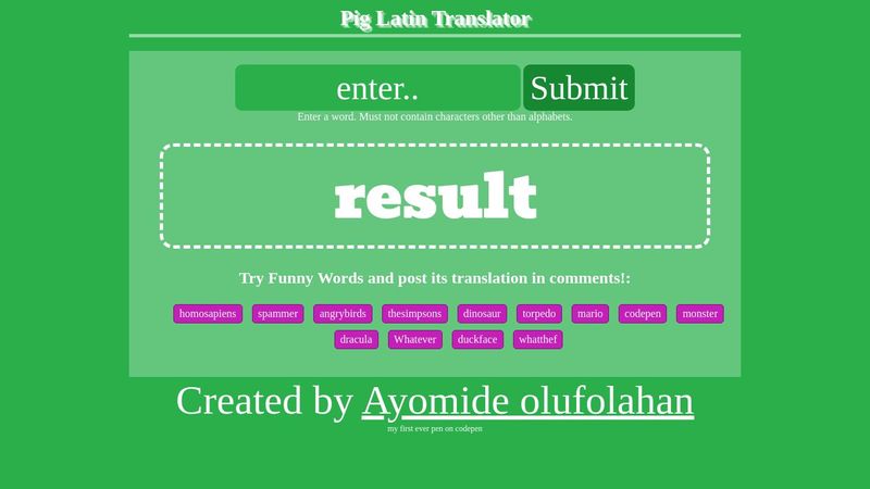 Pig Latin Translator in JavaScript