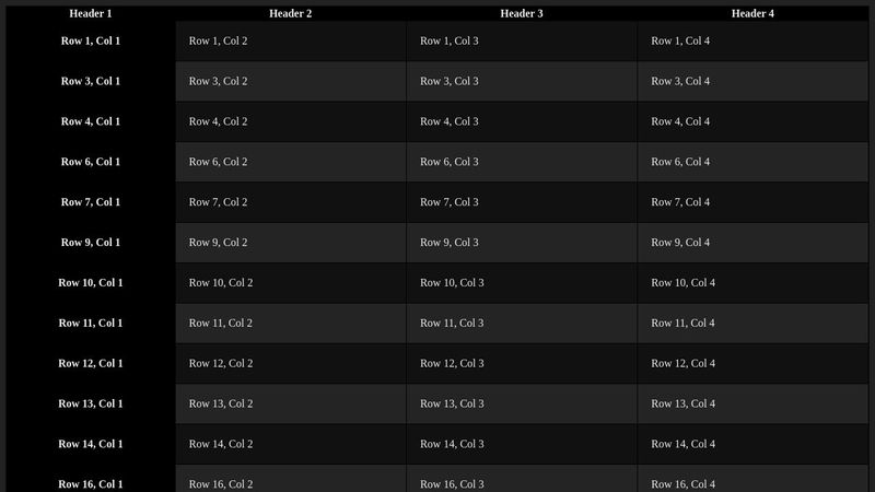CSS Only striped table rows with hidden rows