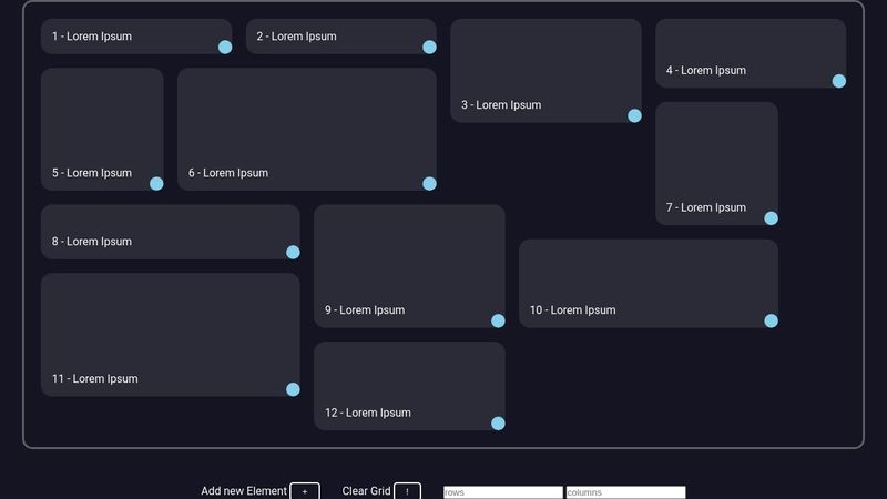 Grid with Custom Properties and Resizable Elements