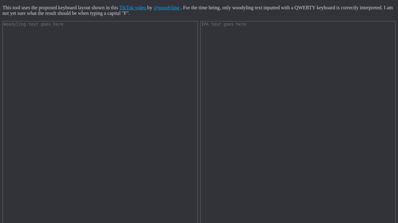 Woodyling ↔ IPA : Translator / Converter