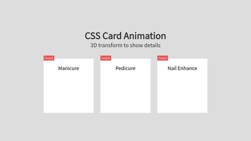 CSS Card Animation: 3D transform to show details