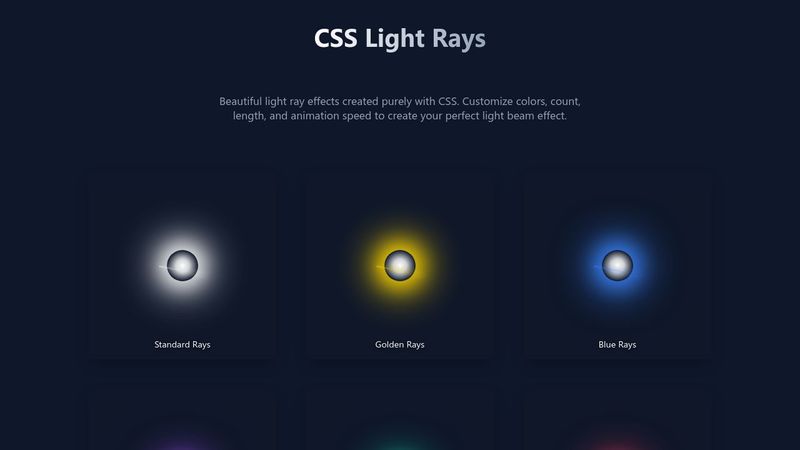 CSS Light Ray Effects | Stunning Animated Light Beams with Pure CSS