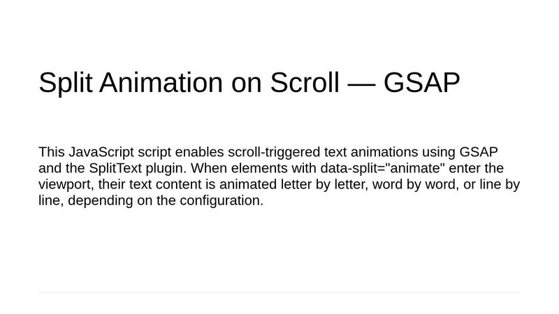 Split GSAP Text Animation