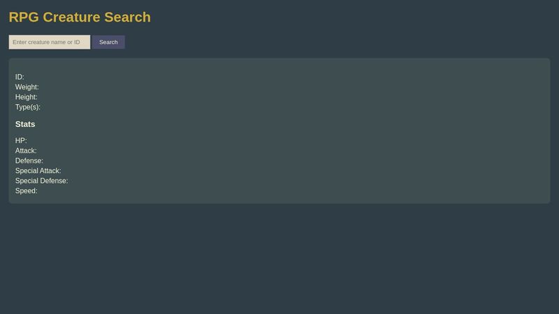 Build an RPG Creature Search App