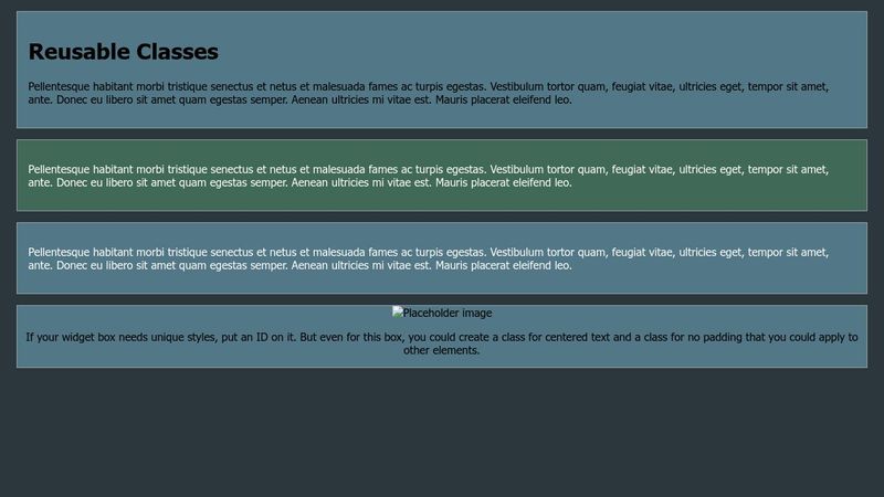 Reusable CSS Classes