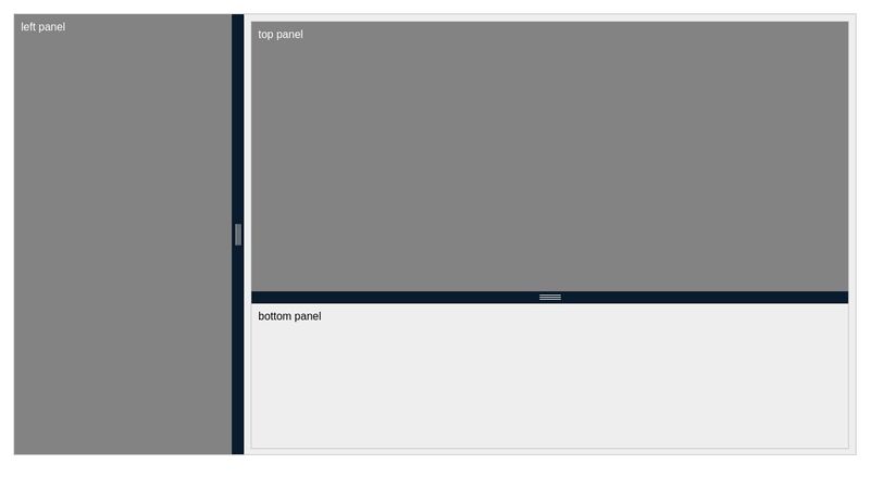 jquery-resizable - 2 Splitter Panels