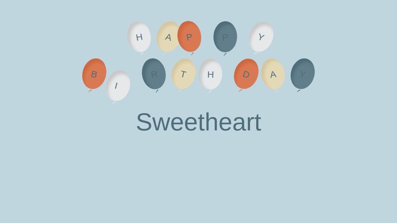 Happy Birthday Balloons Postcard Css