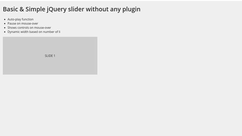 Basic & Simple jQuery slider without any plugin