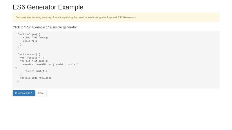 ES6 Generator